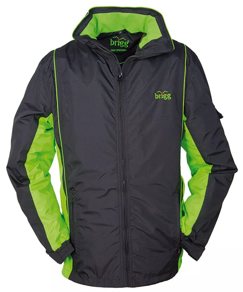 Veste fonctionnelle Noir et vert fluo 4XL à capuche - XXL4YOU
